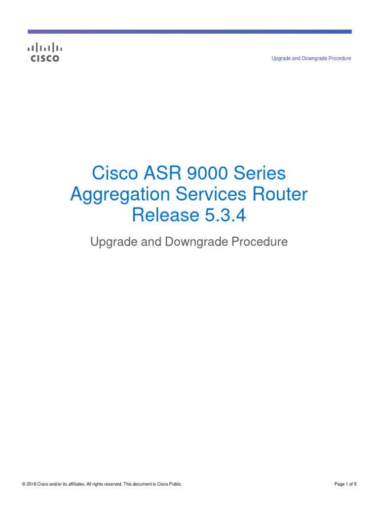 Asr9k Upgrade Downgrade Procedure Iosxr Rel 534 Pdf Computing Computer Engineering