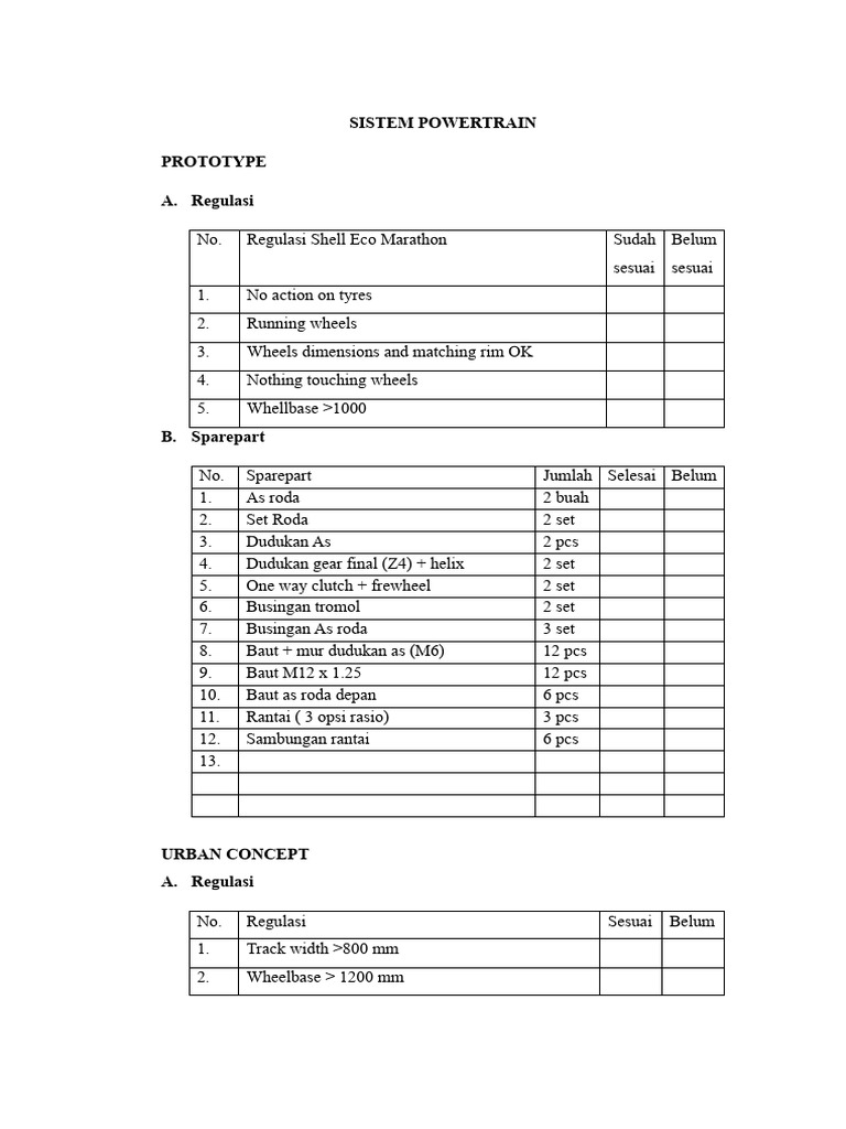 Shell Eco Marathon SISTEM POWERTRAIN 2023 | PDF