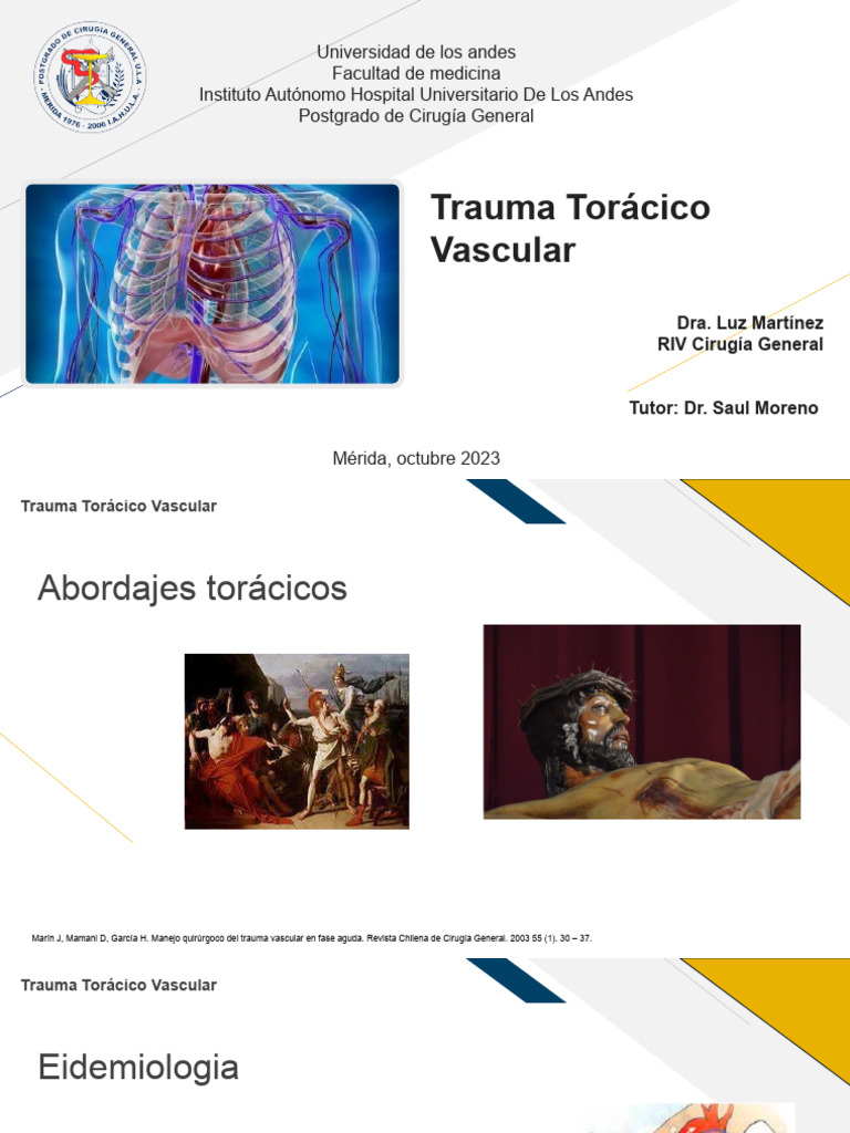 Trauma Toracico Vascular 2 | PDF | Lesión | Cirugía