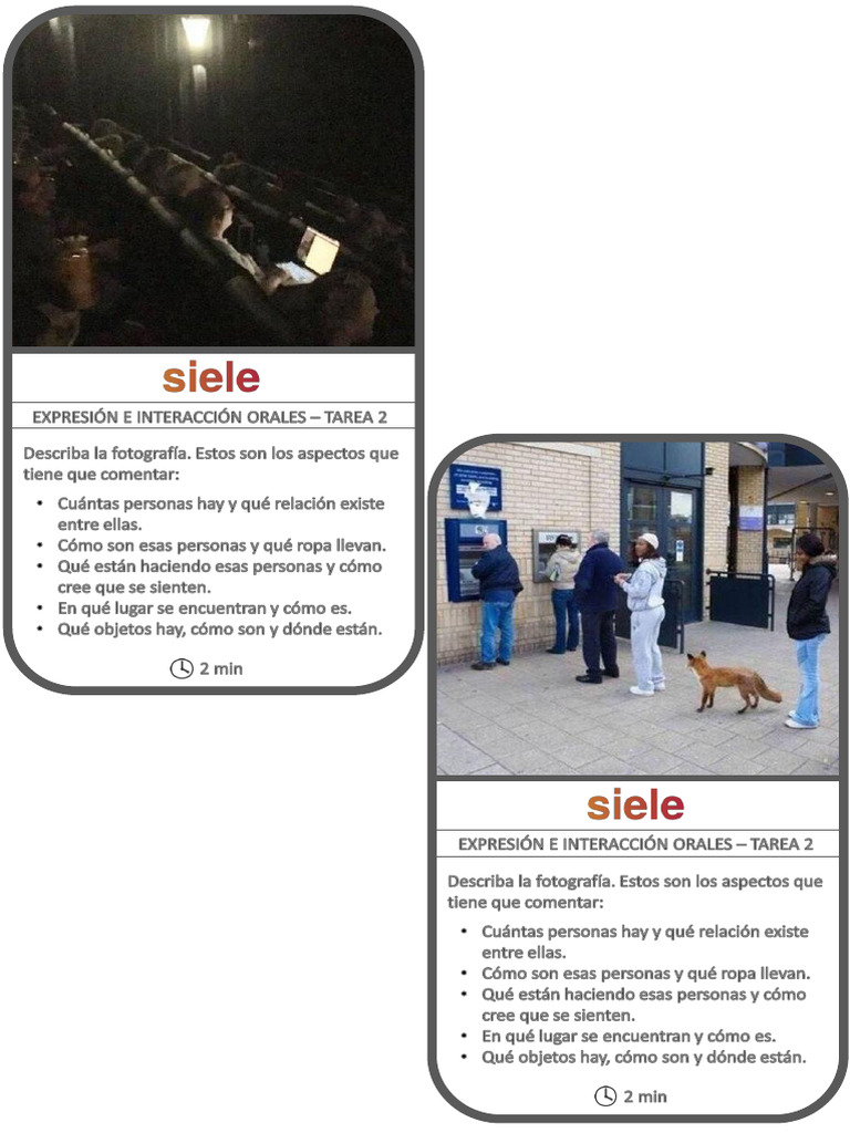 Fichas Tarea 2 Dele b2 y Siele Expresic3b3n e Interaccic3b3n Orales Birlibirprofe | PDF