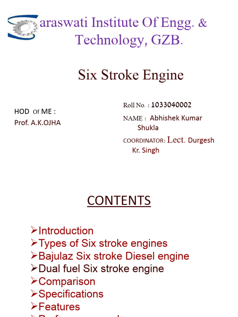 Six Stroke Engine | PDF | Internal Combustion Engine | Diesel Engine