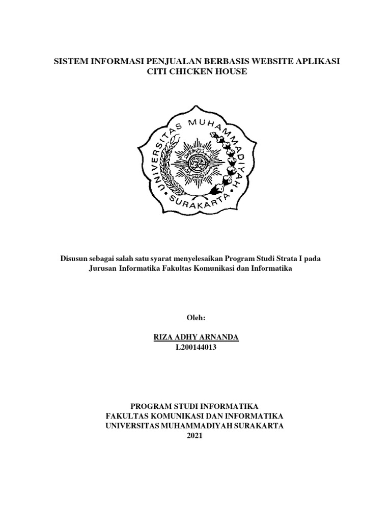 Sistem Informasistem Informasi Citi Chicken | PDF