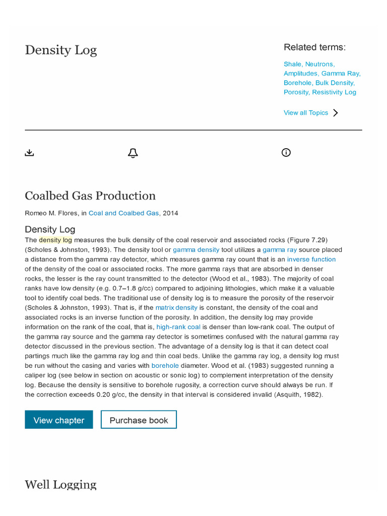Sciencedirect Topic Density Log | PDF