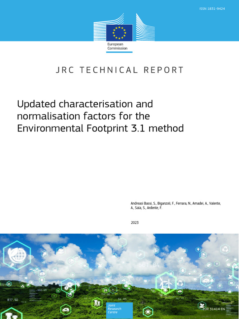 Updated Characterisation and Normalisation Factors For The Environmental Footprint 3.1 Method ...
