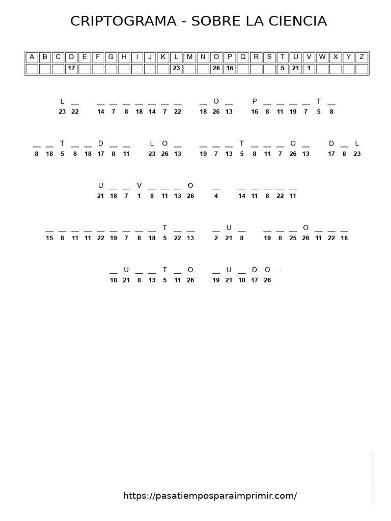 Criptograma Para Imprimir - Sobre La Ciencia | PDF | Secure Communication | Secrecy