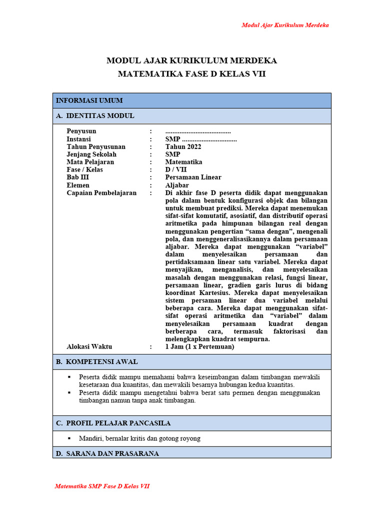 Modul Ajar Bab III | PDF