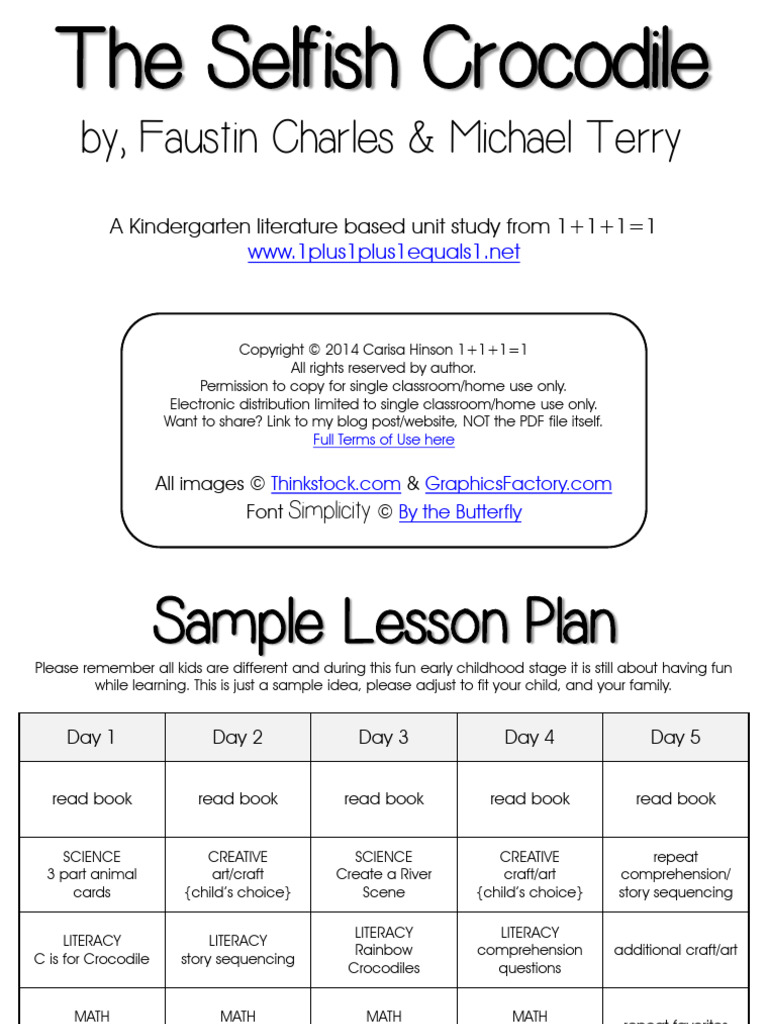 The Selfish Crocodile Printables | PDF | Books
