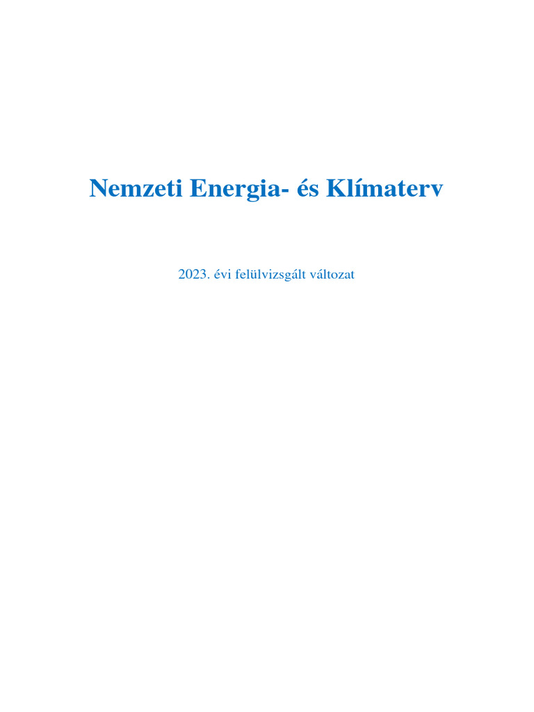 Hungary - Draft Updated Necp 2021-2030 - Hu | PDF