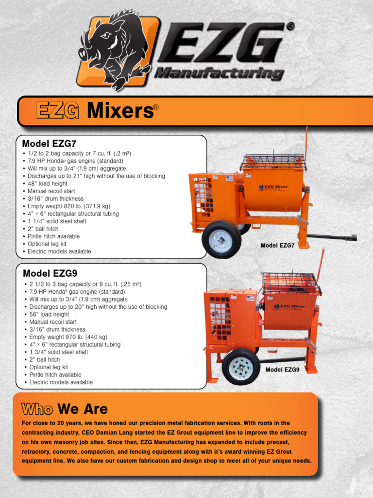 EZG Mixers Web | PDF | Automotive Industry | Vehicles