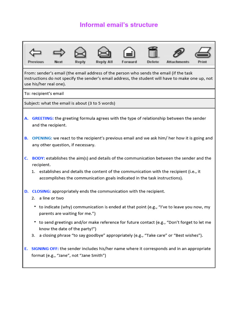 Informal Email Structure | Download Free PDF | Communication | Syntax