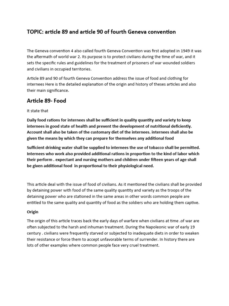 Article | PDF | Geneva Conventions | Detention (Imprisonment)