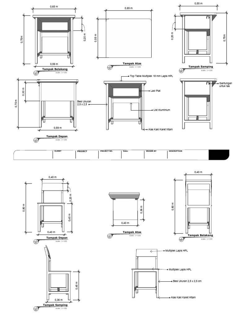 Ukuran Meja Dan Kursi Siswa | PDF