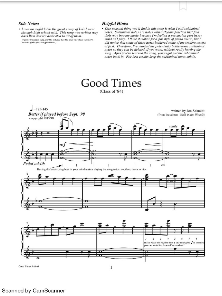 TPG (Jon Schmidt) Good Times | PDF