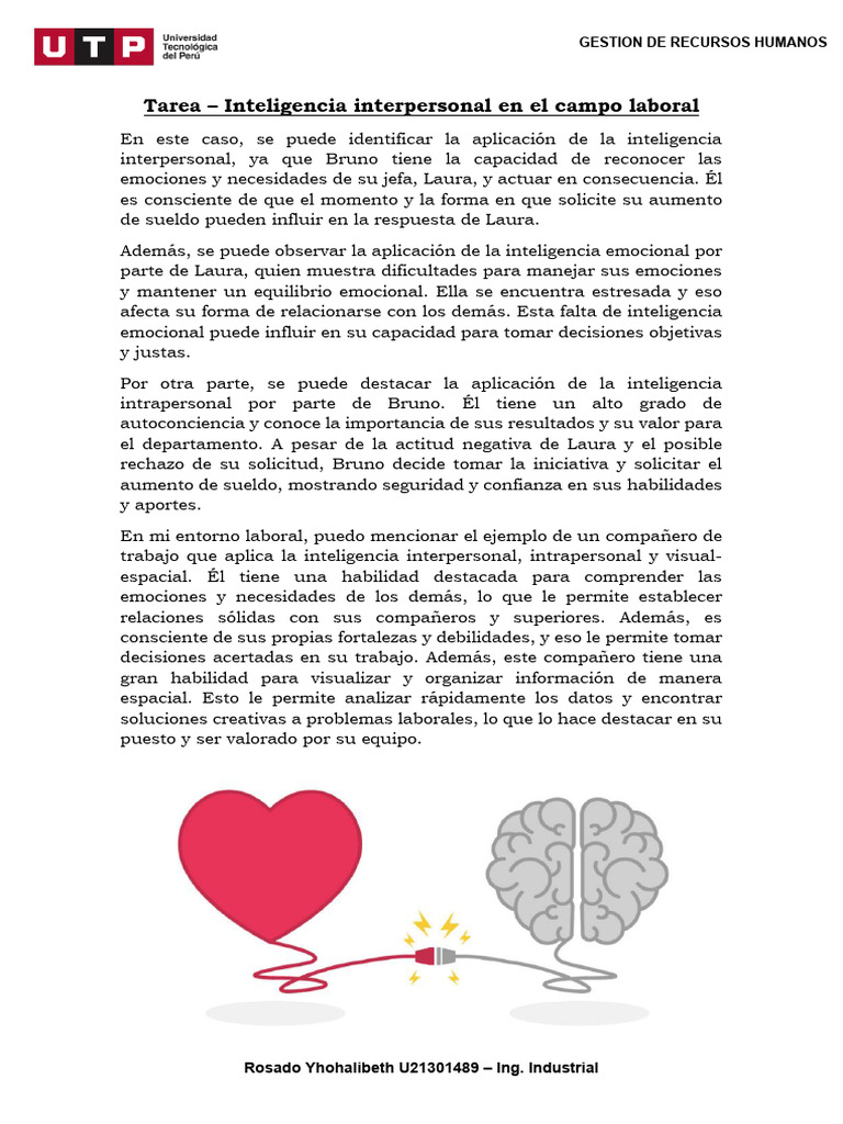 Inteligencia Interpersonal en el Trabajo | PDF | Crecimiento personal y ...