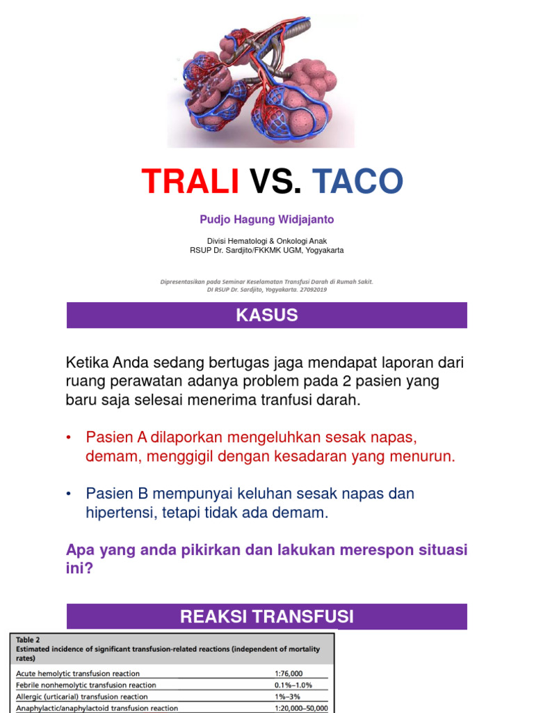 TRALI vs. TACO in Blood Transfusion | PDF | Tissue (Biology) | Physiology