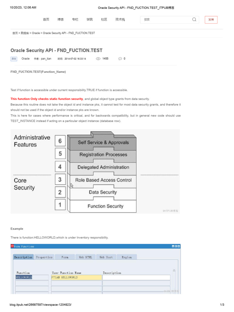 Oracle Security API - FND - FUCTION.TEST - ITPUB博客 | Download Free PDF ...