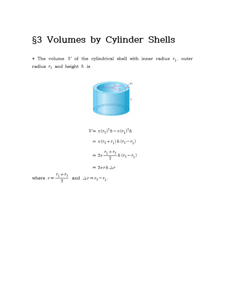 7.3 Volumes by Cylinder Shells | PDF | Euclidean Geometry | Geometry