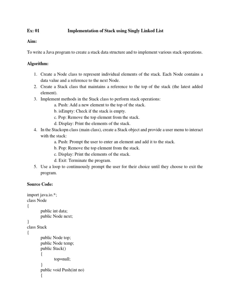 Stack Program | Download Free PDF | Computer Program | Programming