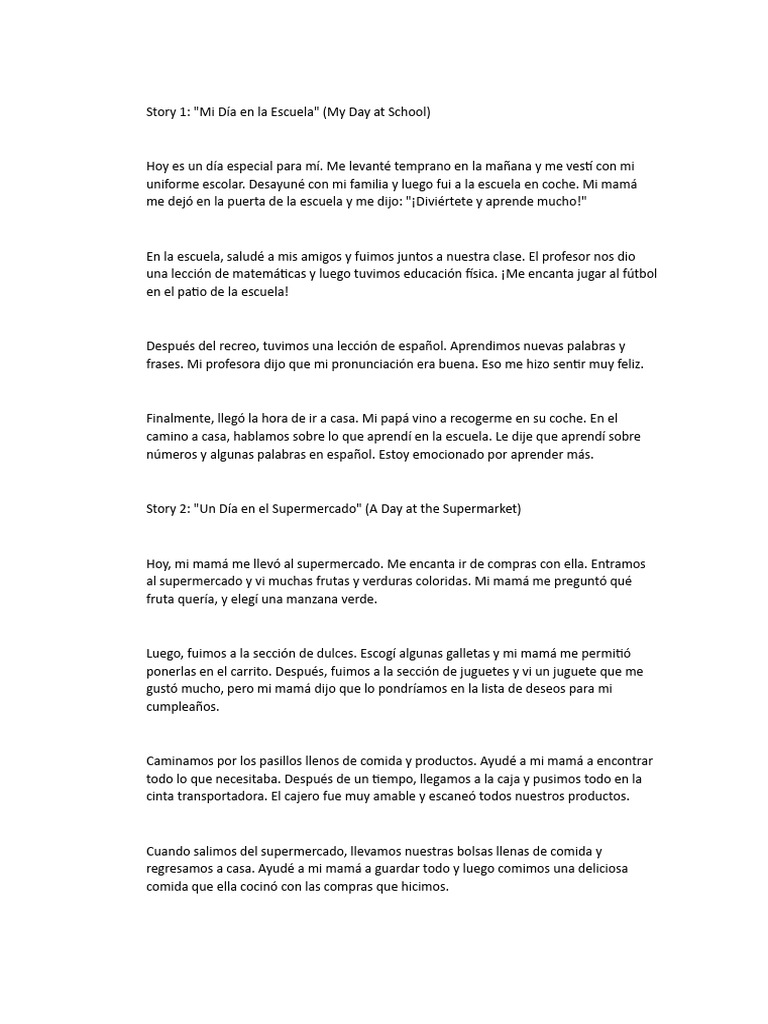 Spanish Short Story | PDF