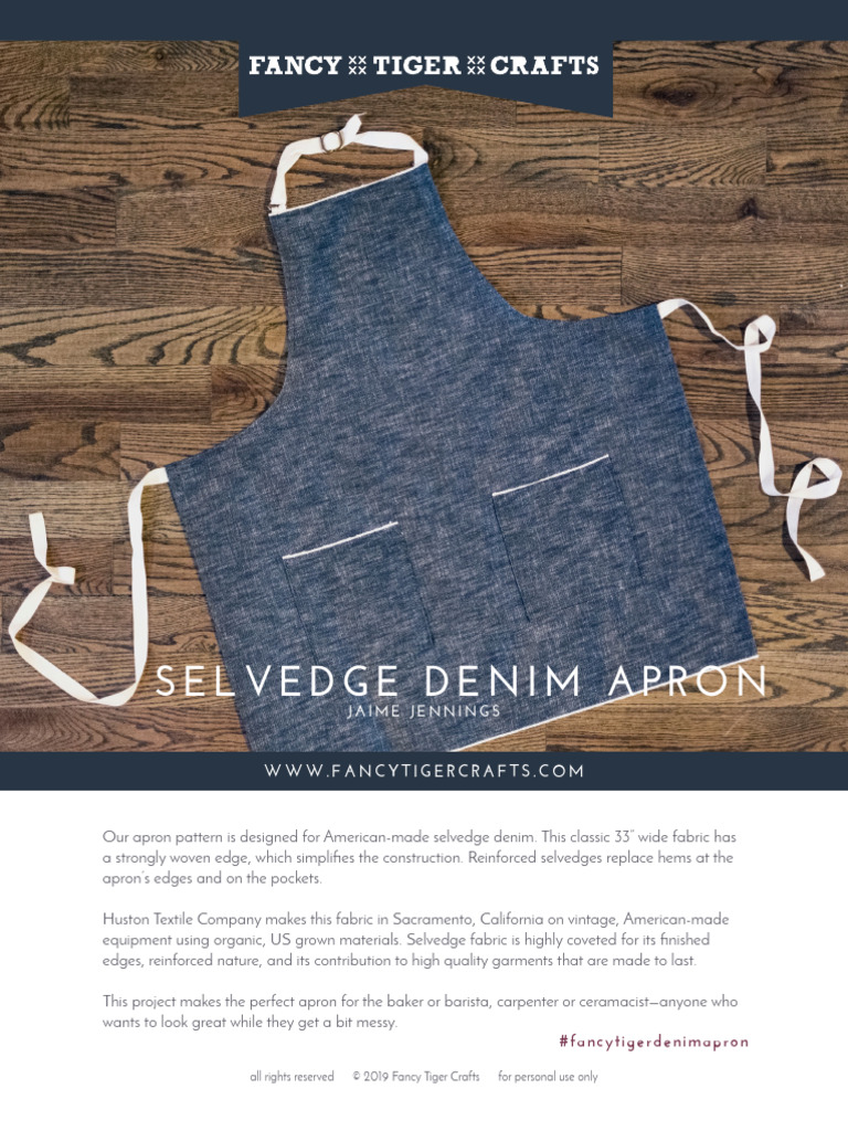 Selvedge Denim Apron Pattern | PDF | Crafts | Weaving