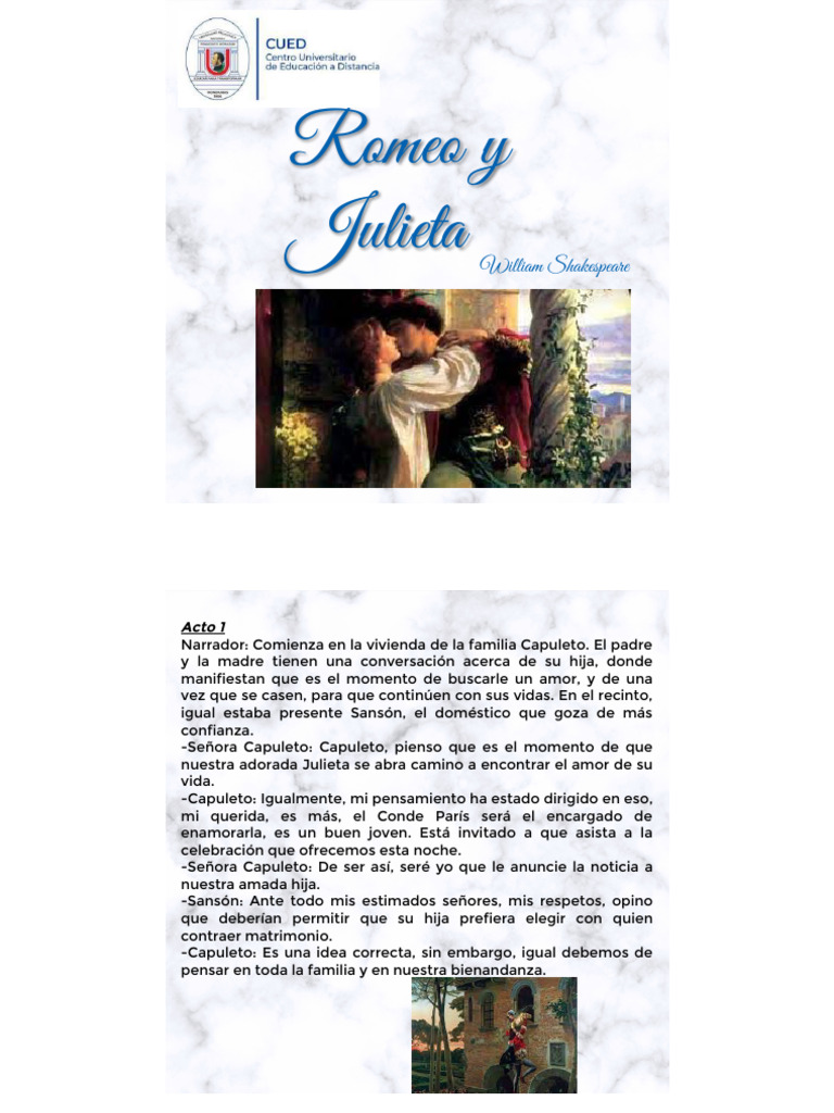Romeo y Julieta (Guion de La Obra) | PDF | Romeo y Julieta