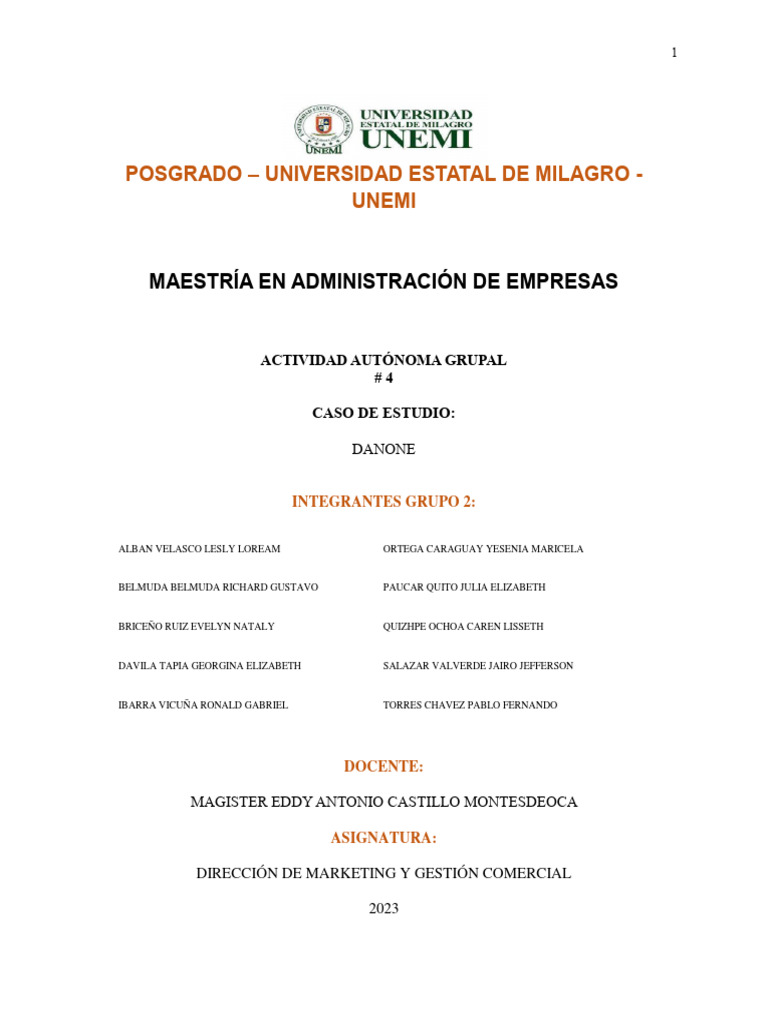 Caso Danone - Actual | PDF | Marketing | Producto (Negocio)