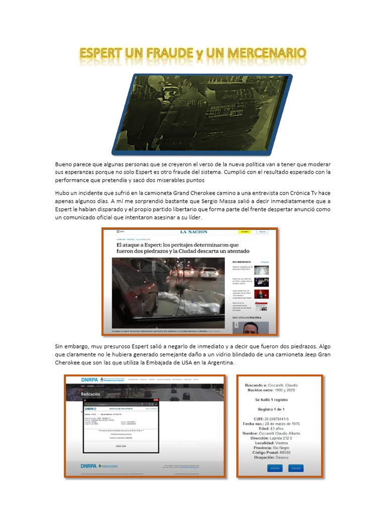 2020-05-22 - Política - ESPERT UN FRAUDE y UN MERCENARIO | PDF