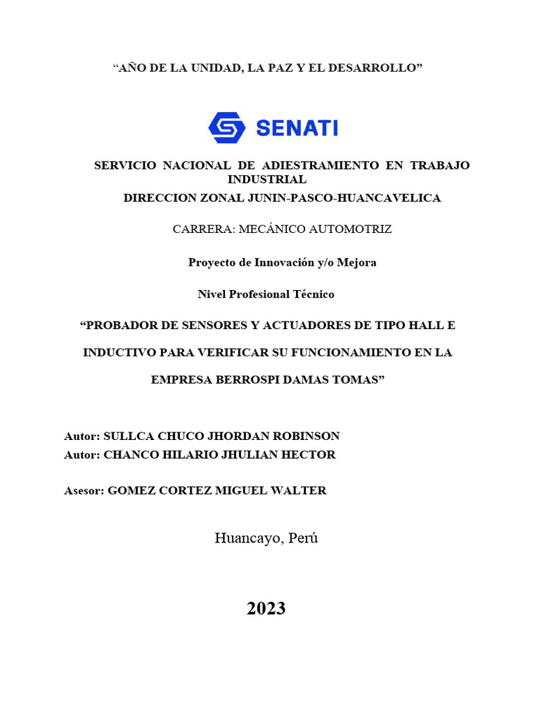 Proyecto - Chanco - Sullca | PDF | Electrónica | Corriente eléctrica