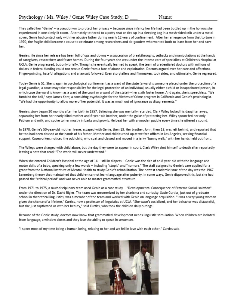 Genie Wiley Documentary Questions Download Free Pdf Linguistics