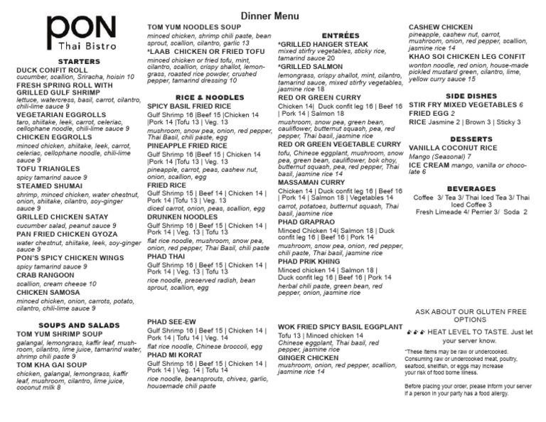 Dinner Menu March 2021 | PDF | Scallion | Food And Drink