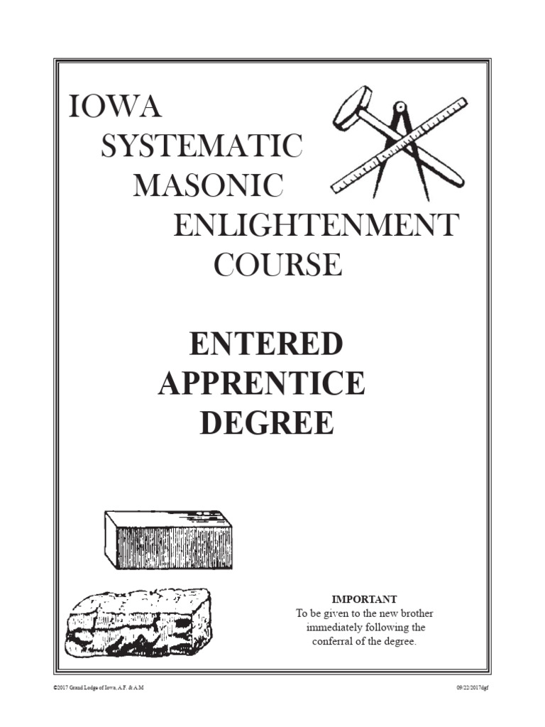 Systematic Masonic Enlightenment Course Entered Apprentice Degree | PDF ...