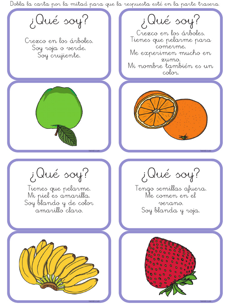 Adivinanzas de Comida para Niños | PDF | Alimentos | Cocina de las Americas
