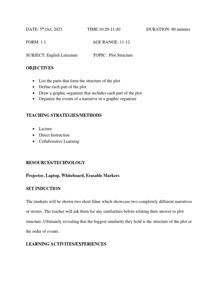 Lesson Plan 1 - Ef | PDF | Lesson Plan | Teachers