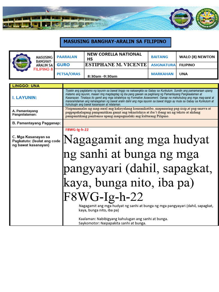 Sanhi at Bunga Cot1 | PDF
