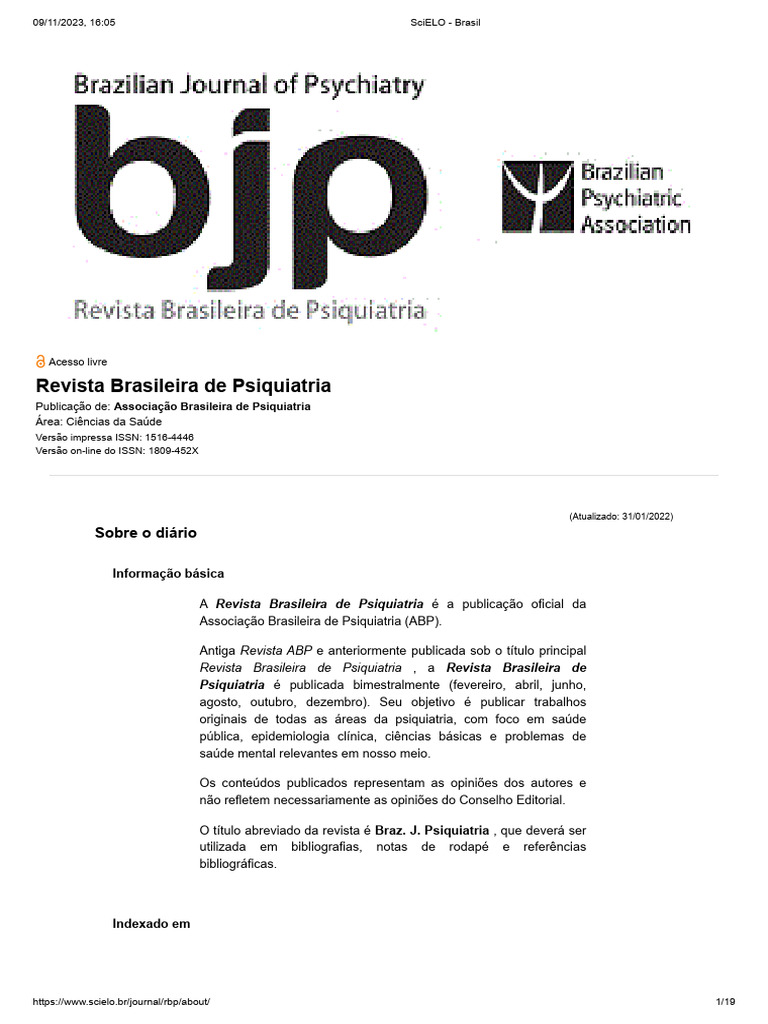 Instruções para Os Autores JOURNAL BRAZILIAN PSYCHIATRY - SciELO ...