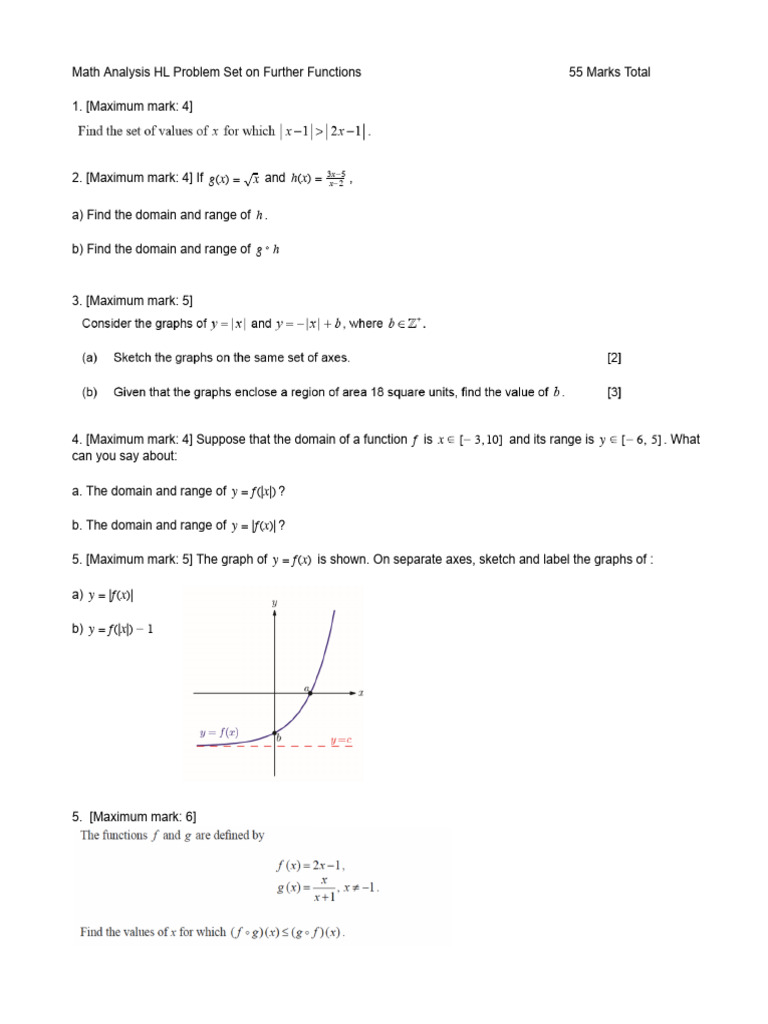 Summative On Further Functions | PDF