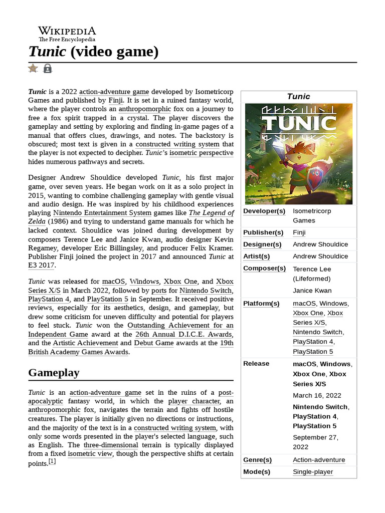 Tunic (Video Game) | PDF | Video Games