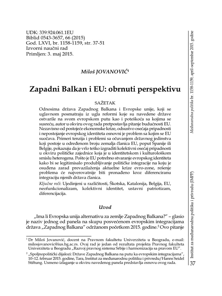 Milos Jovanovic Medjunarodna Politika 2015 | PDF