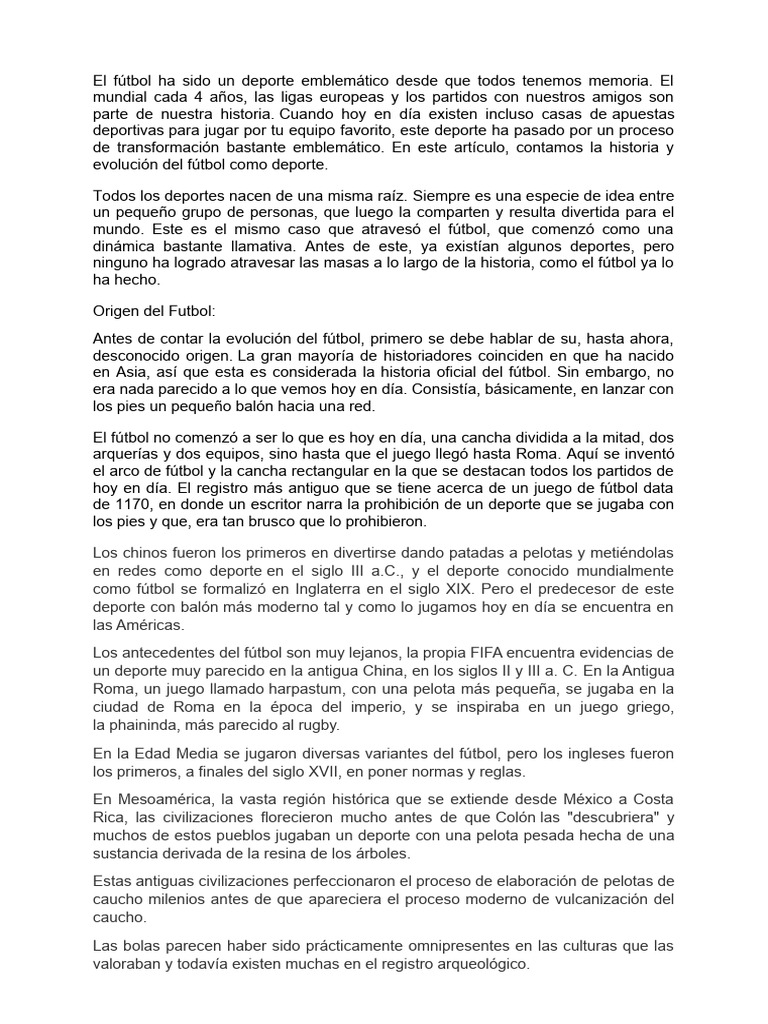 Historia Del Futbol Nuevaa | PDF | Asociación de Futbol | Civilización maya