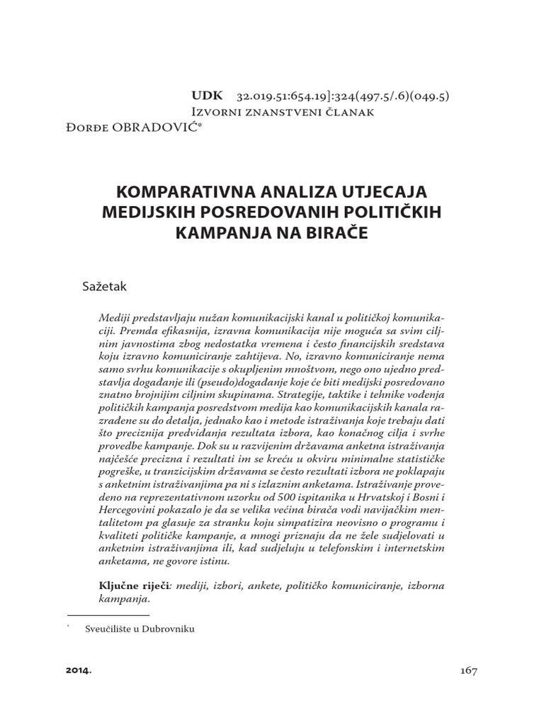 Dorde Obradovic - Komparativna Analiza Medijski Posredovanih Poruka Na ...