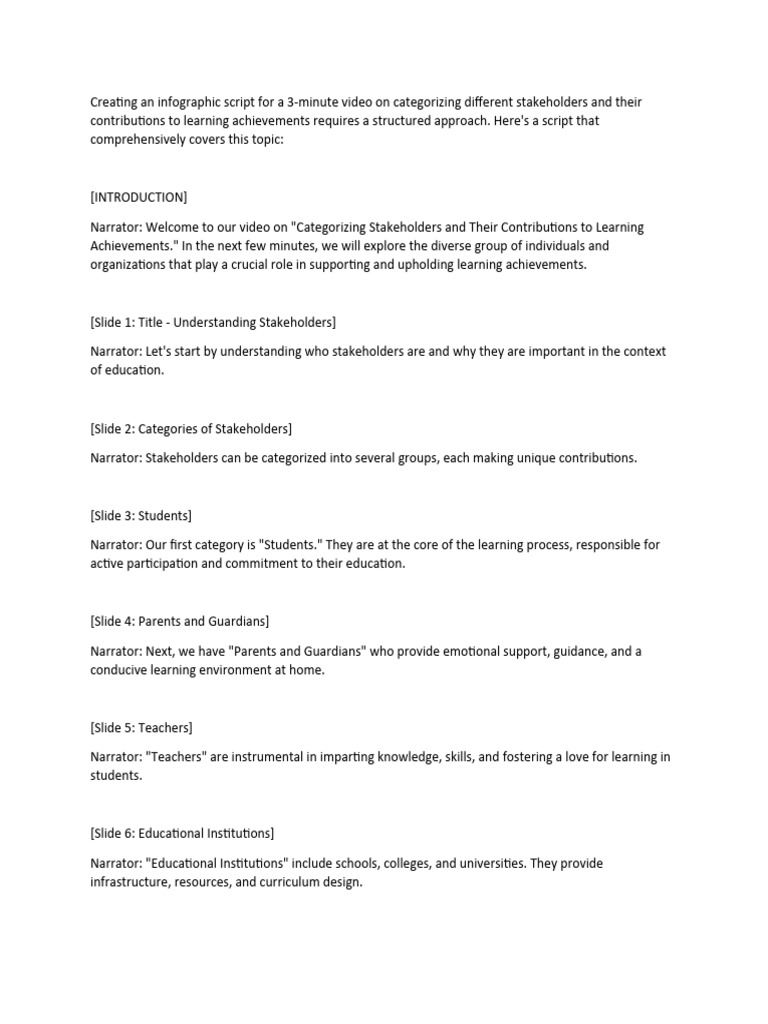 Creating An Infographic Script For A 3 | PDF | Educational Technology ...