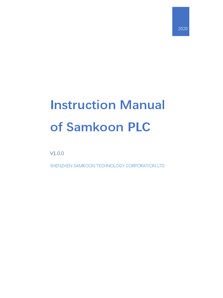 Instruction Manual of Samkoon PLC | PDF | Programmable Logic Controller | Computer Engineering