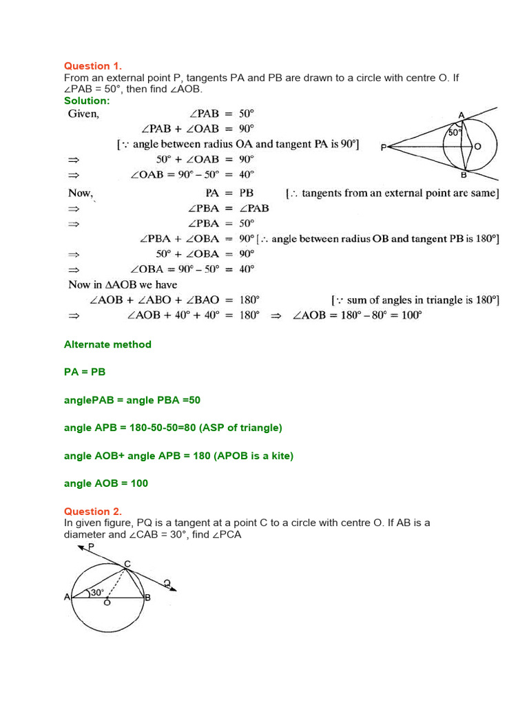 CH 10 Circles | PDF | Circle | Perpendicular