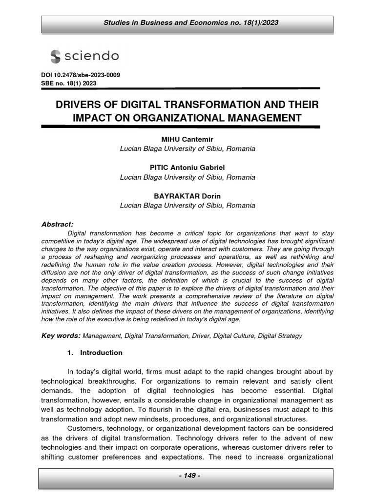 Drivers of Digital Transformation Impact | PDF | Business Model ...