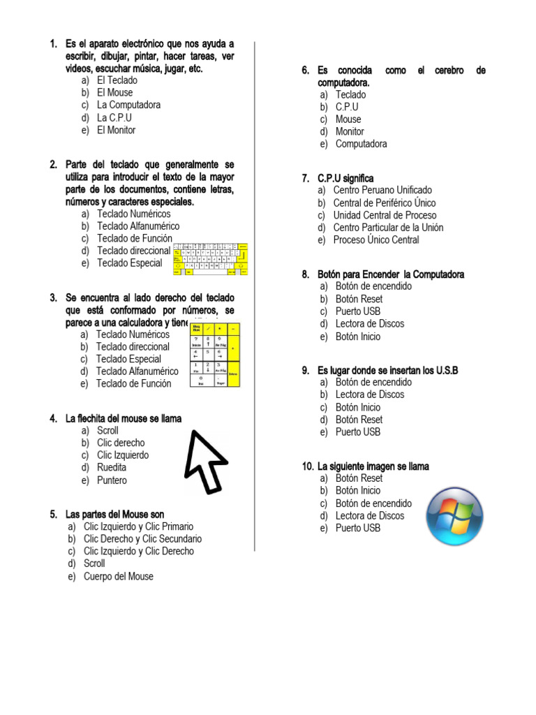 Examen de Taller de Tecnologías para segundo grado | PDF | Teclado ... Examen de Taller de Tecnologías para segundo grado | PDF | Teclado ...