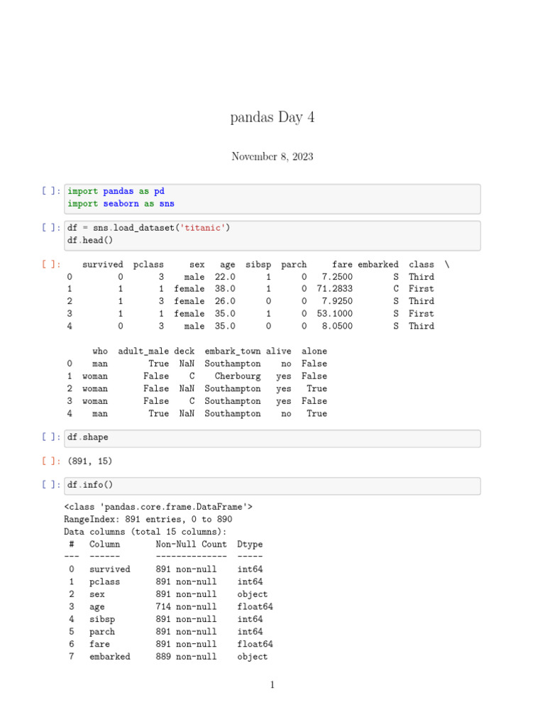 Pandas Day 4 | PDF | Software | Computer Data