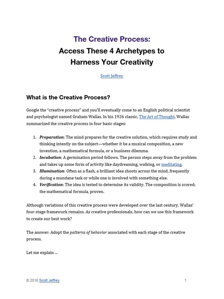 The Creative Process Scott Jeffrey | PDF | Creativity | Mysticism