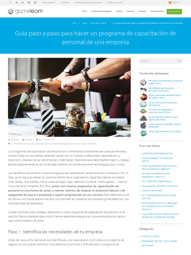 Guía Paso A Paso para Hacer Un Programa de Capacitación de Personal de Una Empresa | PDF ...