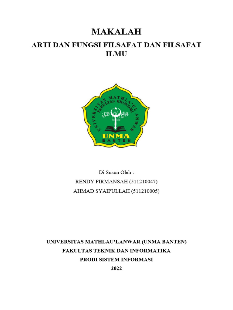 Makalah Filsafat | PDF | Filsafat | Sains & Matematika