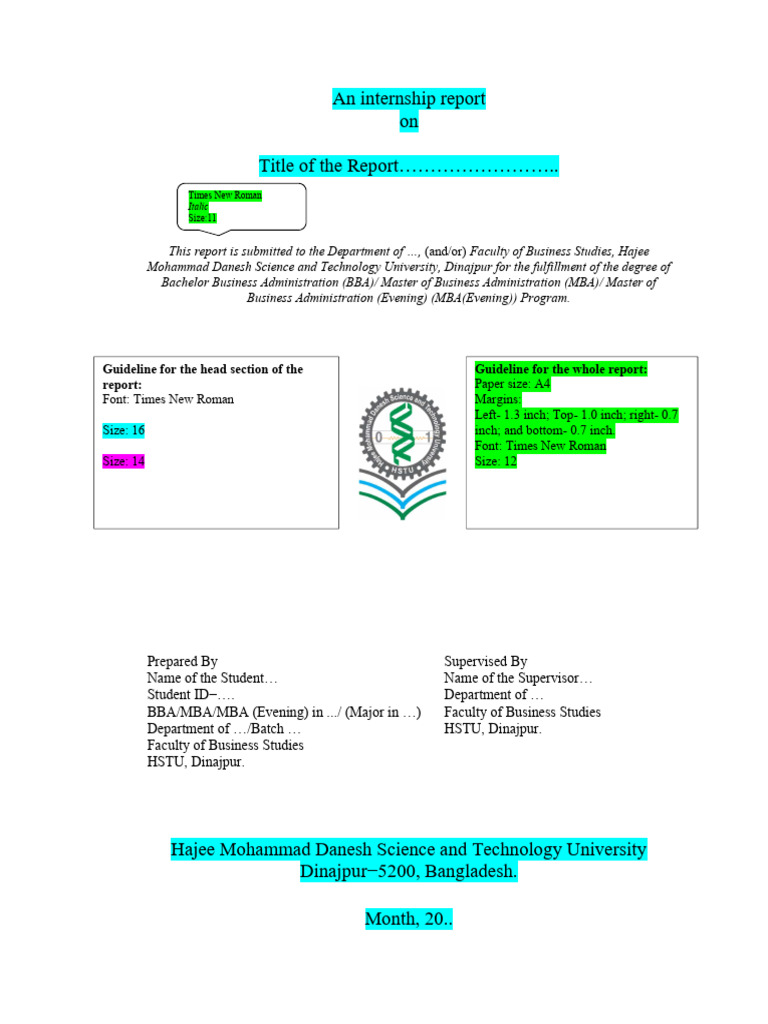Internship Report Guidelines for BBA/MBA | PDF | Methodology | Science